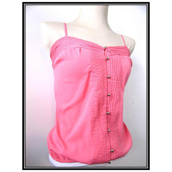Banana Republic | Tops | Banana Republic Pink Spaghetti Strap Bubble ...